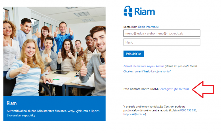 RIAM konto a vyplnenie dotazníka | Konzervatórium